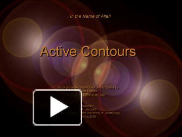 Active Contours presentation | free to view