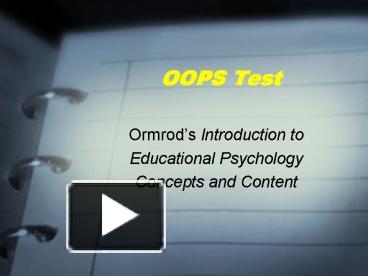 PPT – OOPS Test PowerPoint presentation | free to download - id: 1d46f4 ...