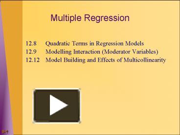 Multiple Regression presentation | free to view
