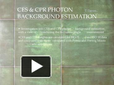 CES presentation | free to view