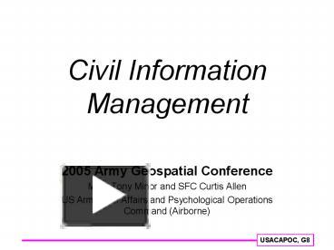 Civil Information Management presentation | free to view