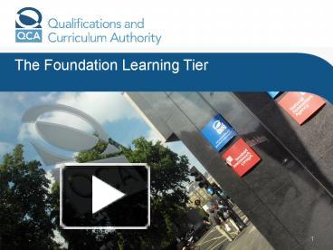 The Foundation Learning Tier presentation | free to view