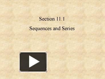 Sequences and Series presentation | free to view