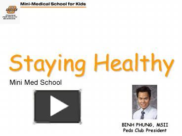 Staying Healthy presentation | free to view