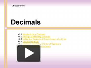 Decimals presentation | free to view