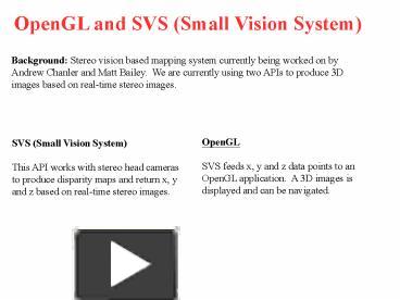 PPT – OpenGL and SVS Small Vision System PowerPoint presentation | free ...