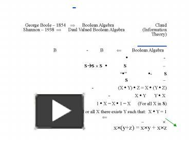 PPT – George Boole PowerPoint presentation | free to download - id ...