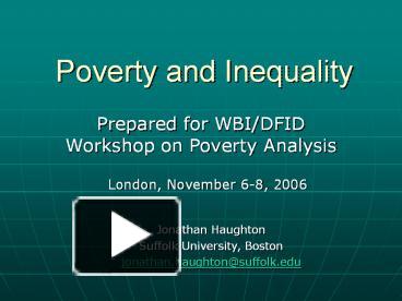 Poverty and Inequality presentation | free to view