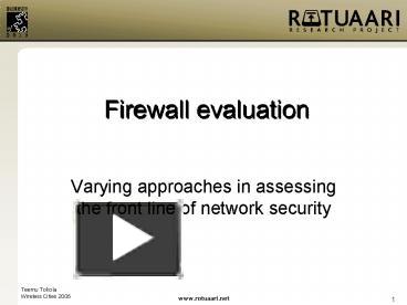 PPT – Firewall evaluation PowerPoint presentation | free to view - id ...