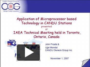 Application of Microprocessor based Technology in CANDU Stations ...