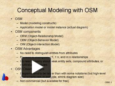 PPT – Conceptual Modeling with OSM PowerPoint presentation | free to ...