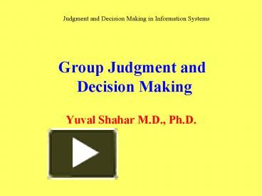Group Judgment and Decision Making presentation | free to download