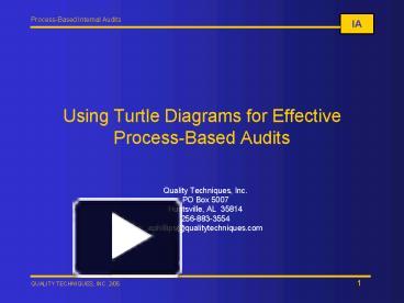 PPT – Using Turtle Diagrams for Effective ProcessBased Audits ...