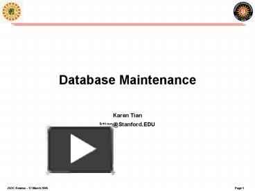 PPT – Database Maintenance PowerPoint presentation | free to download ...