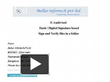 EAudit tool presentation | free to view
