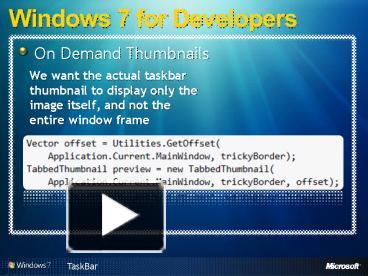 PPT – TaskBar PowerPoint presentation | free to view - id: 1d71ab-ZDc1Z