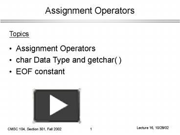 PPT – Assignment Operators PowerPoint presentation | free to download ...