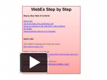 PPT – WebEx Step by Step PowerPoint presentation | free to view - id ...