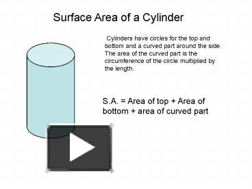 PPT – Surface Area of a Cylinder PowerPoint presentation | free to view ...