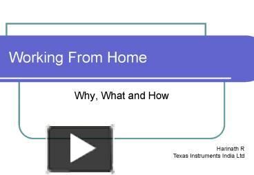 Working From Home presentation | free to view
