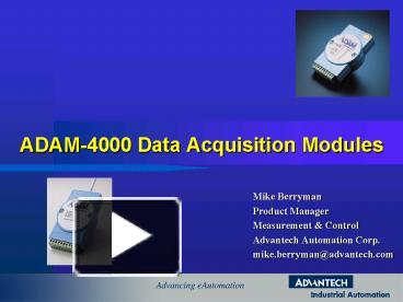 ADAM4000 Data Acquisition Modules presentation | free to view