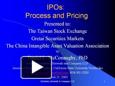 IPOs: Process and Pricing presentation | free to download