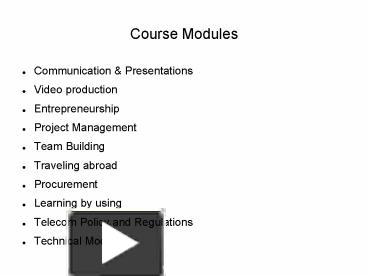 Course Modules presentation | free to view