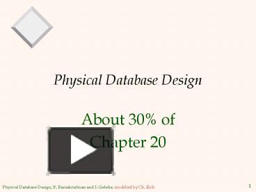 PPT – Physical Database Design PowerPoint presentation | free to ...