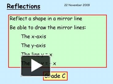 PPT – Reflections PowerPoint presentation | free to view - id: 1d8462-ZDFmZ