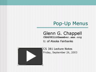 Pop-Up Menus presentation | free to download