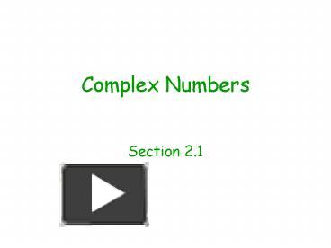 Complex Numbers presentation | free to download