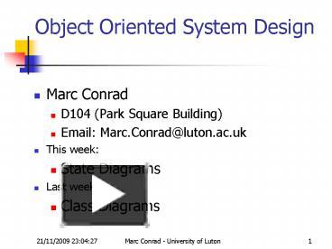 PPT – Object Oriented System Design PowerPoint presentation | free to ...