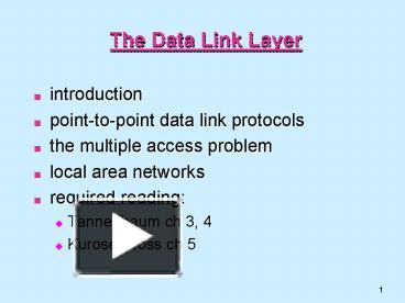 The Data Link Layer presentation | free to download