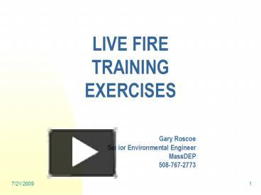 LIVE FIRE TRAINING EXERCISES presentation | free to view