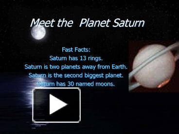 Meet the Planet Saturn presentation | free to view
