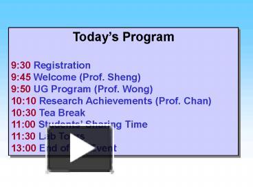 PPT – Todays Program PowerPoint presentation | free to view - id ...