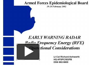PPT – EARLY WARNING RADAR PowerPoint presentation | free to view - id ...