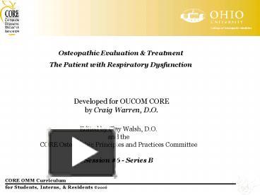 Osteopathic Evaluation presentation | free to view