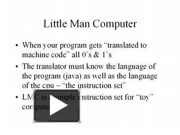 Little Man Computer presentation | free to download