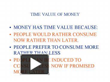 PPT – TIME VALUE OF MONEY PowerPoint presentation | free to view - id ...