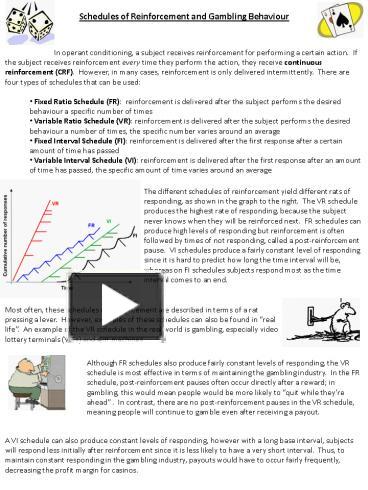 Schedules of Reinforcement and Gambling Behaviour presentation | free ...