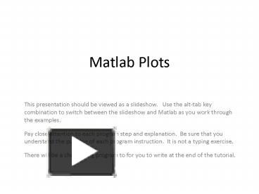 Matlab Plots presentation | free to view