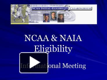PPT – NCAA PowerPoint presentation | free to view - id: 1db53c-ZWMzZ