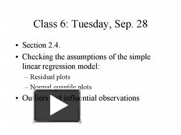 PPT – Class 6: Tuesday, Sep. 28 PowerPoint presentation | free to ...