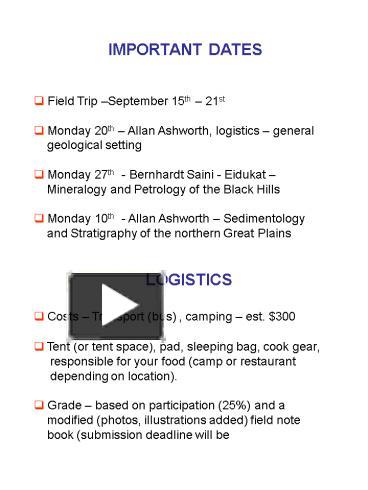 IMPORTANT DATES presentation | free to view