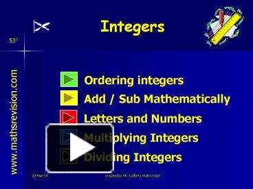 Integers presentation | free to download