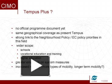 Tempus Plus presentation | free to view
