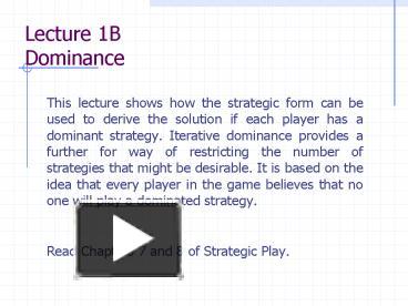 PPT – Lecture 1B Dominance PowerPoint presentation | free to view - id ...