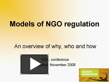 Models of NGO regulation presentation | free to view