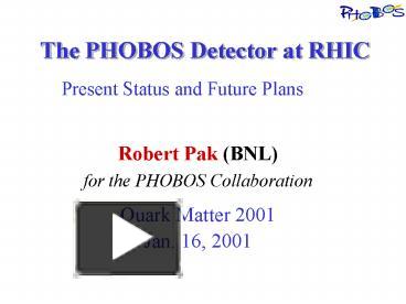PPT – Robert Pak BNL PowerPoint presentation | free to view - id ...